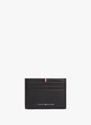 Tommy Hilfiger Porte-cartes grain&eacute; en cuir de vache