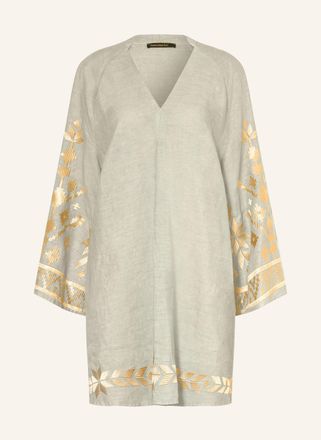 Greek Archaic Kori Strandkleid Ios Aus Leinen Mit Glitzergarn grau