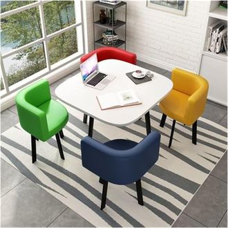 Generic Modernes Tisch- und Stuhlset, 5-teiliger Bartisch und 4 Stuhlset, runder Konferenztisch, hohe Tragf&auml;higkeit, for Caf&eacute;, B&uuml;ro und Wohnzimmer( 26)