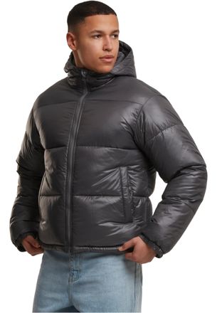 Urban Classics Herren Winterjacke Shiny Puffer Jacket, gl&auml;nzende Steppjacke mit Rei&szlig;verschluss, warme Daunenjacke mit Kapuze, Gr&ouml;&szlig;en S - 5XL