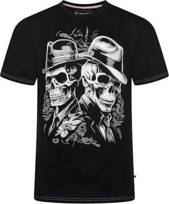 KAM T-shirt imprim&eacute; cr&acirc;ne col rond d&eacute;contract&eacute; en coton grande taille pour homme 2XL-8XL 5796, Noir, 8XL Grande taille