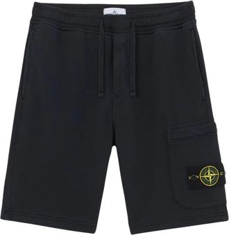 Stone Island Homme, Shorts, Noir, Taille: S Shorts Cargo en Molleton Noirs