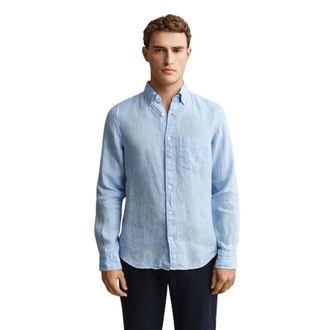 GANT Chemise en lin - Homme - Chemises - Bleu - Taille: 5XL