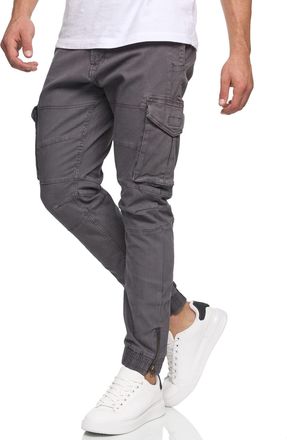 Indicode Herren Alex Cargohose aus Baumwolle mit 6 Taschen | Cargo Chino Hose f. Männer Dk Grey, XXL