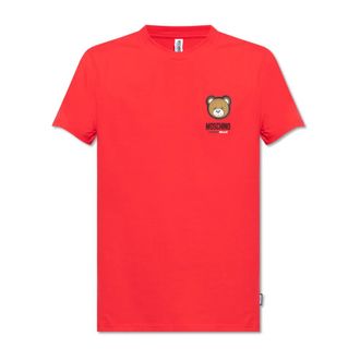 Moschino T-Shirt mit Logo - - Tops - Herren - Rot - 2XL
