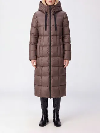 Peuterey Langer gesteppter Nylon-Daunenmantel mit Kapuze und hohem Kragen