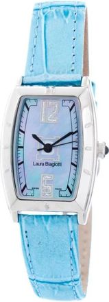 Laura Biagiotti Femme, Accessoires, Bleu, Taille: ONE Size Montre &eacute;l&eacute;gante en cuir