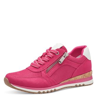 Marco Tozzi Damen Sneaker flach mit Reißverschluss Vegan, Rosa (Pink comb), 38 EU