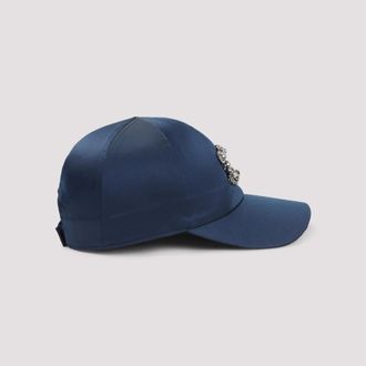 Roger Vivier Caps & M&uuml;tzen - Satin Baseball Cap With Crystal Embellishment - Gr. M - in Schwarz - f&uuml;r Damen