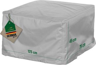 mehr Garten Premium Protect Abdeckung Loungetisch 125x75x45 cm, hellgrau, atmungsaktives 2-lagiges Polyestergewebe, Schutzhülle für Gartentisch wasserdicht und UV