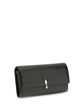 Christian Louboutin Womens Bettina Leather Wallet With Chain Black-Gold Calf Bos Taurus Black/gold