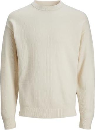 Jack & Jones Jorscott Knit Crew Neck Pull en Tricot, Crème, M Homme