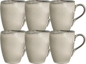 Broste Copenhagen Nordic Sand Becher mit Henkel 0,25 l Set6