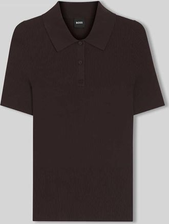 HUGO BOSS Slim Fit Poloshirt aus Rippstrick