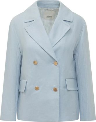 Max Mara Femme, Vestes, Bleu, Taille: 34 FR Avenue Double-Breasted Blazer