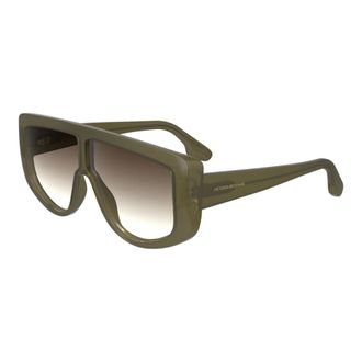 Victoria Beckham unisex, Accessoires, Vert, Taille: 61 MM Lunettes de soleil transparentes olive/marron ombragées