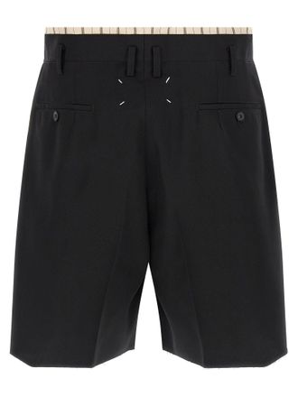 Maison Margiela Mens Black Wool Bermuda Shorts
