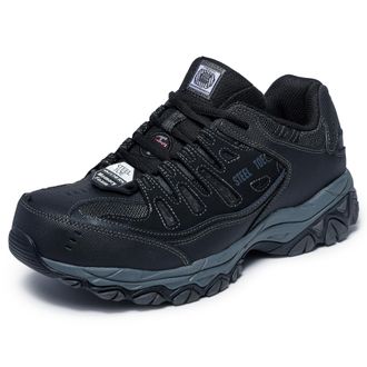 Skechers Herren Cankton Stahlkappe Sicherheitsschuh, Schwarz/Dunkelgrau, 46 EU