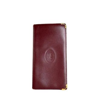 Cartier Portefeuille long en cuir Pre-owned avec coins dor&eacute;s - Femme - Pre-owned - Rouge - Taille: ONE Size