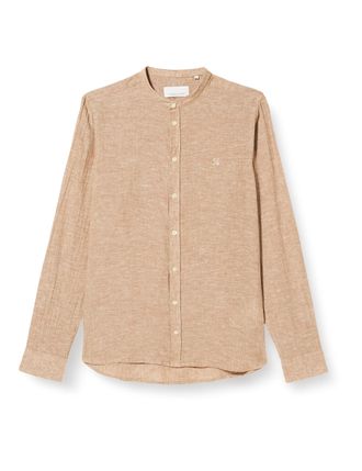 Casual Friday Herren Cfanton 0053 Cc Ls Linen Mix Shirt Hemd, 181022_ermine, L EU