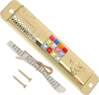 NUOBESTY T&uuml;rpfosten Dekoration aus Metall mit Koscherer Schriftrolle Religi&ouml;se T&uuml;rrollen Hausdekoration Spiritueller Schutz f&uuml;r Eingang Zinklegierung