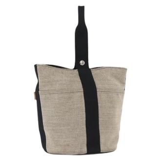 Herm&egrave;s Pre-owned Canvas Bucket Bag - - Pre-owned - Damen - Beige - ONE SIZE