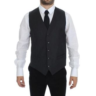 Dolce & Gabbana Woll Formelle Weste - - Suits - Herren - Grau - M