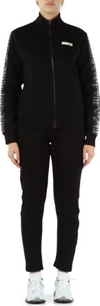 Emporio Armani Emporio Armani Sportset Schwarz mit reflektierenden Details, Jacke mit Rei&szlig;verschluss und Hose, Modernes Design, Schwarz, 36