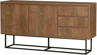 Dmora Konsole Alsafi, Mehrzwecktisch, Beistelltisch, Flurschreibtisch, 140 x 36 x 72 cm, Walnuss und Schwarz