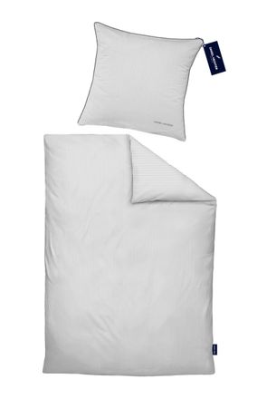 Daniel Hechter Bettw&auml;sche Satin 0061304 L&Auml;NGSSTREIFEN 1x 135x200 cm + 1x 80x80 cm, Silber/grau