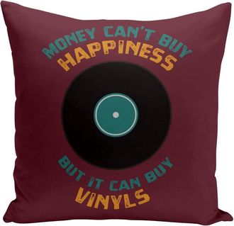 Fabulous Kissen Kissenbezug 40x40 cm Vinyls - Money Cant Buy Happiness Musik