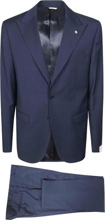 Manuel Ritz Homme, Costumes, Bleu, Taille: 2XL Abito Microfantasia Lana