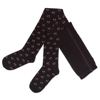 Weri Spezials Damenstrumpfhose Blickdicht Baumwolle in verschiedenen Muster- und Farbvariationen. (36-38, Schoko Bl&uuml;mchen)