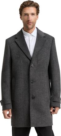 Tom Tailor Herren 1046987 Wollmantel mit Reverskragen, 30500-Dark Grey Black Herringbone, XXL
