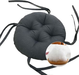 Generic Stuhlkissen Mit B&auml;ndern Rund Dick Sitzkissen F&uuml;r B&uuml;rost&uuml;hle Bequemes Barhockerkissen Durchmesser 32/40/45/50cm(Gray,30cm)