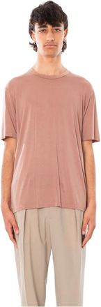 Daniele Fiesoli Homme, Tops, Orange, Taille: 2XL Tee en Cupro Touch Soie