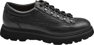 Doucal's Textured Leather Low-Top Shoes With Rugged Sole - Gr. 42 (EU) - in Schwarz