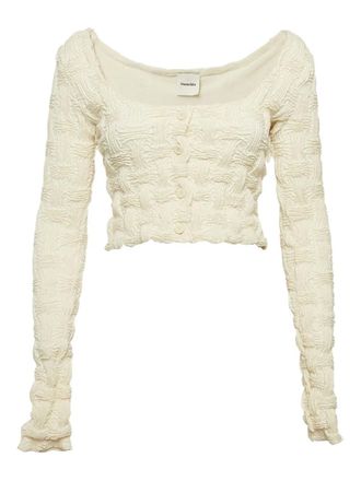 Nanushka haut boutonné en seersucker - Tons neutres