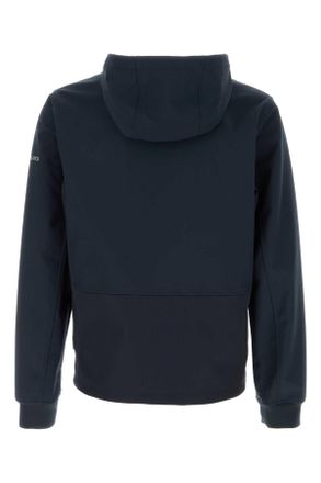 Woolrich Mens Navy Blue Stretch Polyester Jacket Meltonblue Giubbini