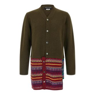 Comme Des Gar&ccedil;ons Jacquard Insert Cardigan - - Knitwear - Herren - Gr&uuml;n - M