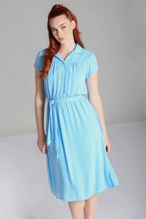 Hell Bunny A-Linien-Kleid Pearl Blusenkleid Retro Vintage Chiffon 50er 40er