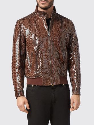 Billionaire Boys Club Bomber en cuir de serpent avec col montant et fermeture zipp&eacute;e