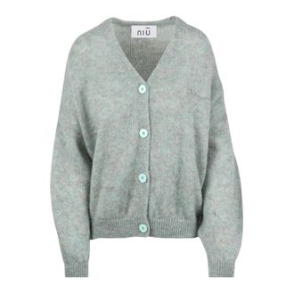 Niù Niu, Femme, Pulls, Vert, Taille: 38 FR Cardigan en alpaga