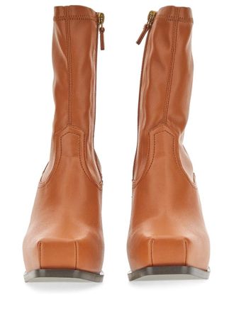 Stella McCartney Faux Leather Cowboy Boots - Brown