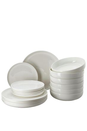 Rosenthal Kombiservice Jade Lift Weiss, Weiß, Keramik, 18-teilig, 31.7x28.1x32 cm, Essen & Trinken, Geschirr, Geschirr-Sets, Kombiservice