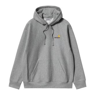 Carhartt Work in Progress Hooded American Script Sweat - - Sweatshirts & Hoodies - Herren - Grau - L
