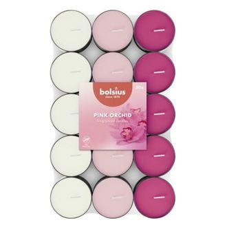 Bolsius Bolsius - 30 Duft theelichter - Rosa Orchidee - Brenndauer von 3,5 Stunden - Durchmesser 38 mm - Nat&uuml;rliche Extrakte - Enth&auml;lt Veganes Wachs - Ohne Pa