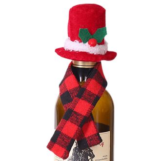 Generico Weihnachtshülle für Weinflaschen, Schutzhalter mit Schal, Dekoration für Weinflaschen, für Meetings, Bankett, Abendessen, Bar, Reisen, Innenbereich, Z