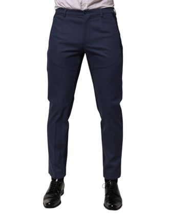 Dolce & Gabbana Mens Tapered Cotton Trousers Navy Elastane