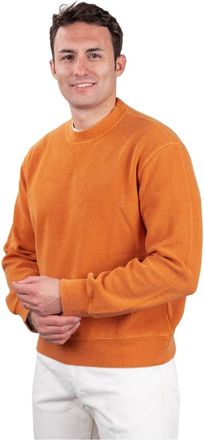 Circolo 1901 Homme, Pulls, Orange, Taille: M Pull &agrave; capuche en maille &agrave; col rond